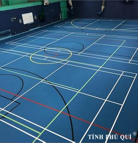 Sơn sàn thể thao - pickleball với 2 lớp sơn cao su DecoTurf USA trên ...